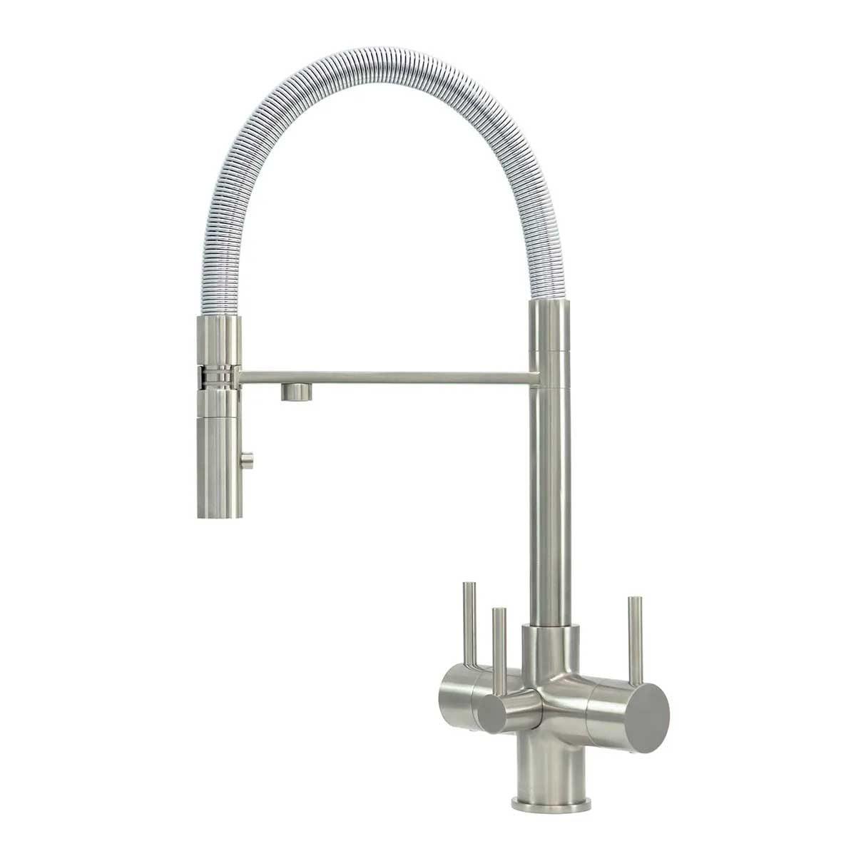 Acquapuro Aquila 3 Way 3 Lever Tap Brushed Steel – GAPS Water Treatment